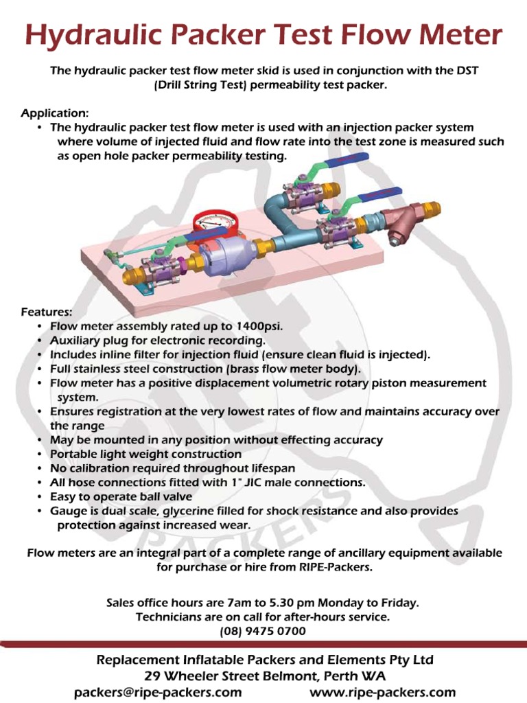 Hydraulic Packer Test Flowmeter | PDF | Transparent Materials | Fluid ...