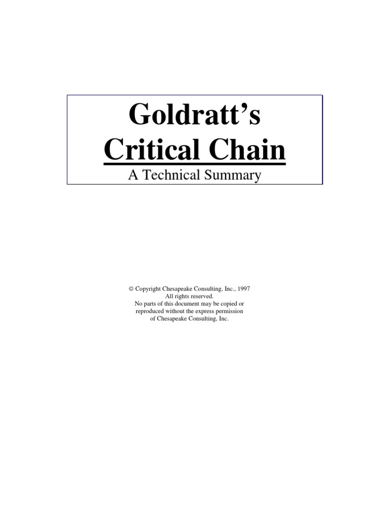 Summary Critical Chain Goldratt | PDF | System | Time