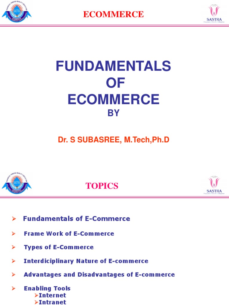Fundamentals of E-Commerce: An Overview of Topics Covered | PDF ...