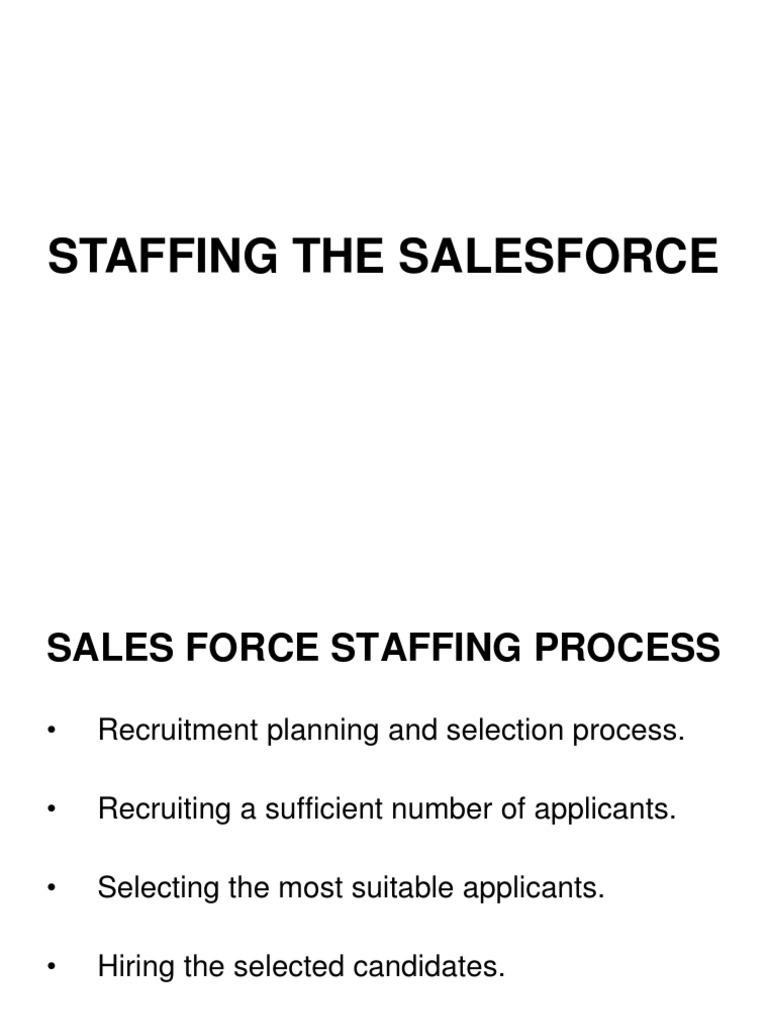 Sales Force Recruitment Planning and Selection Process | PDF ...