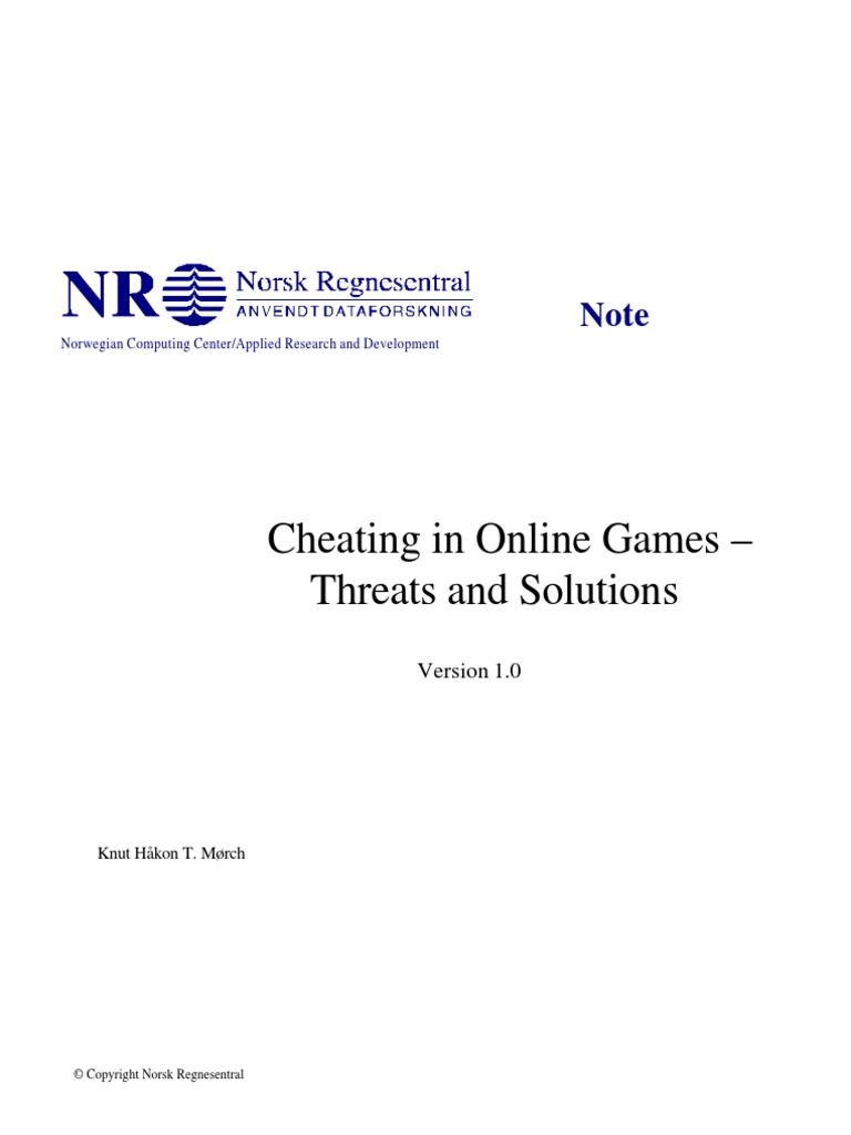 Cheating in Online Games PDF | PDF | Cheating In Video Games | Software Bug