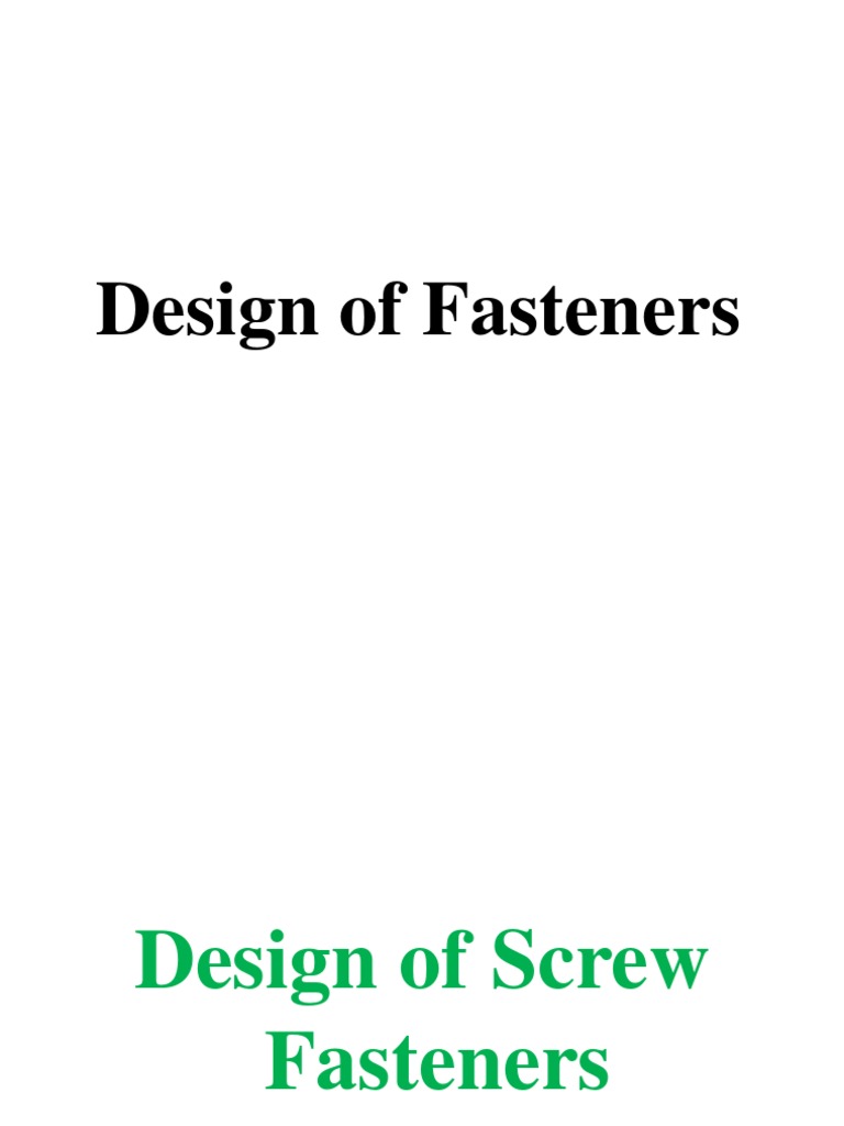 6.design of Fasteners | PDF | Screw | Stress (Mechanics)
