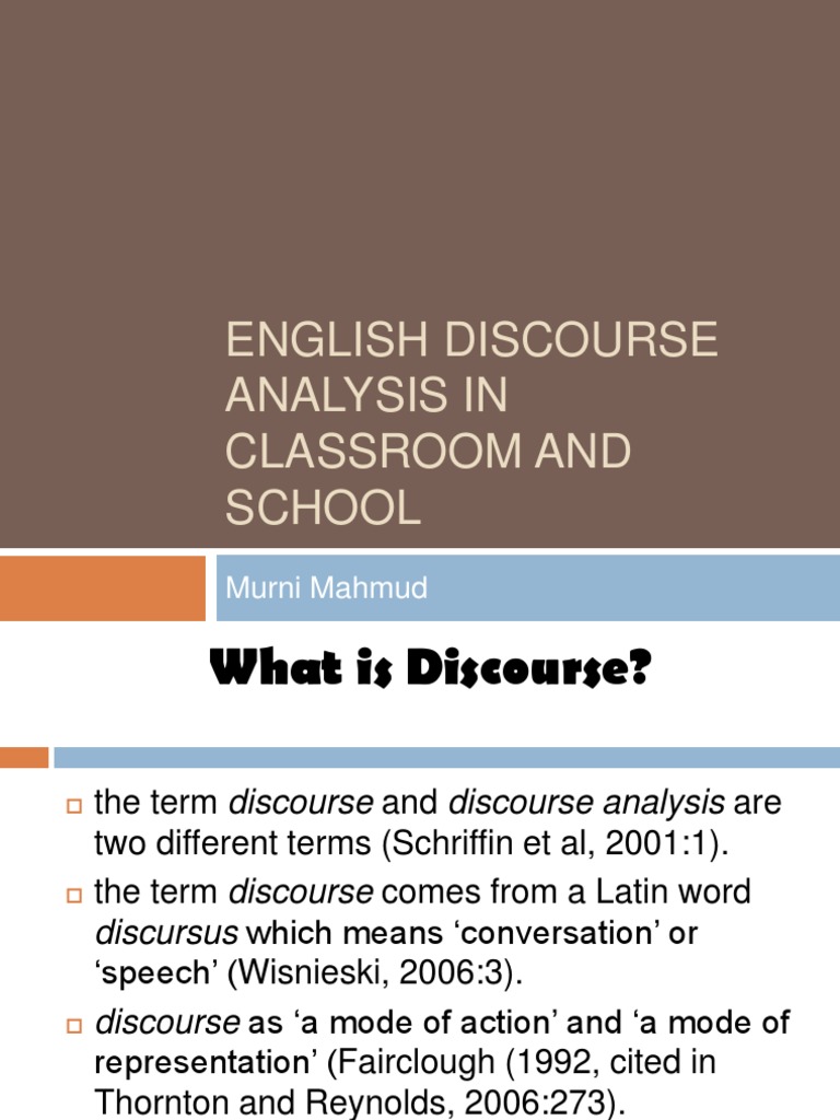 Discourse Analysis Pdf Linguistics Context Language Use