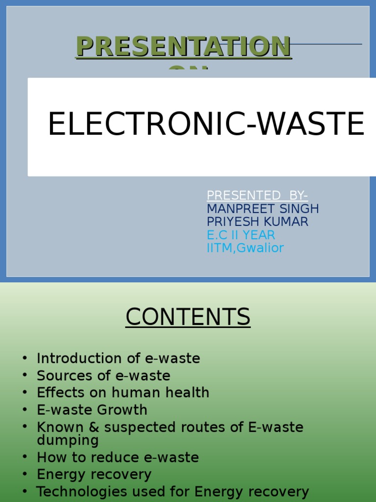 E-Waste Management | PDF | Electronic Waste | Recycling
