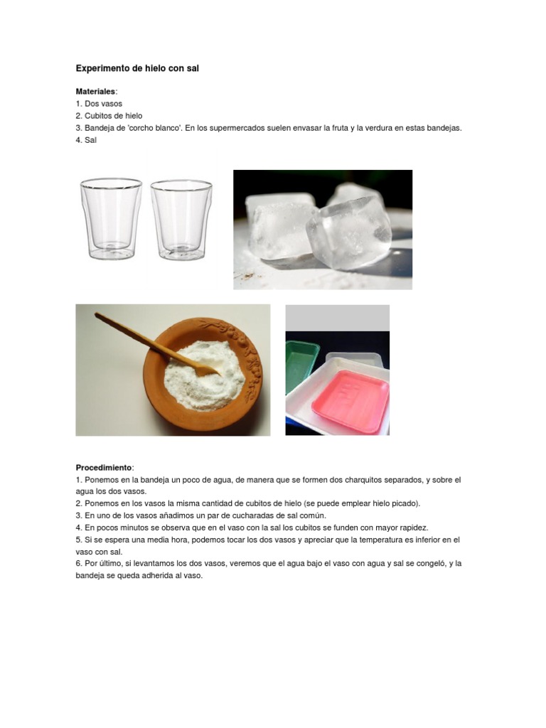 Experimento de Hielo Con Sal | PDF