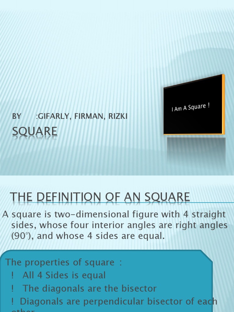 Understanding Squares: Properties & Calculations | PDF