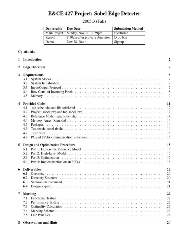 Sobel Edge Detector Using Vhdl Report Pdf Vhdl Areas Of Computer Science