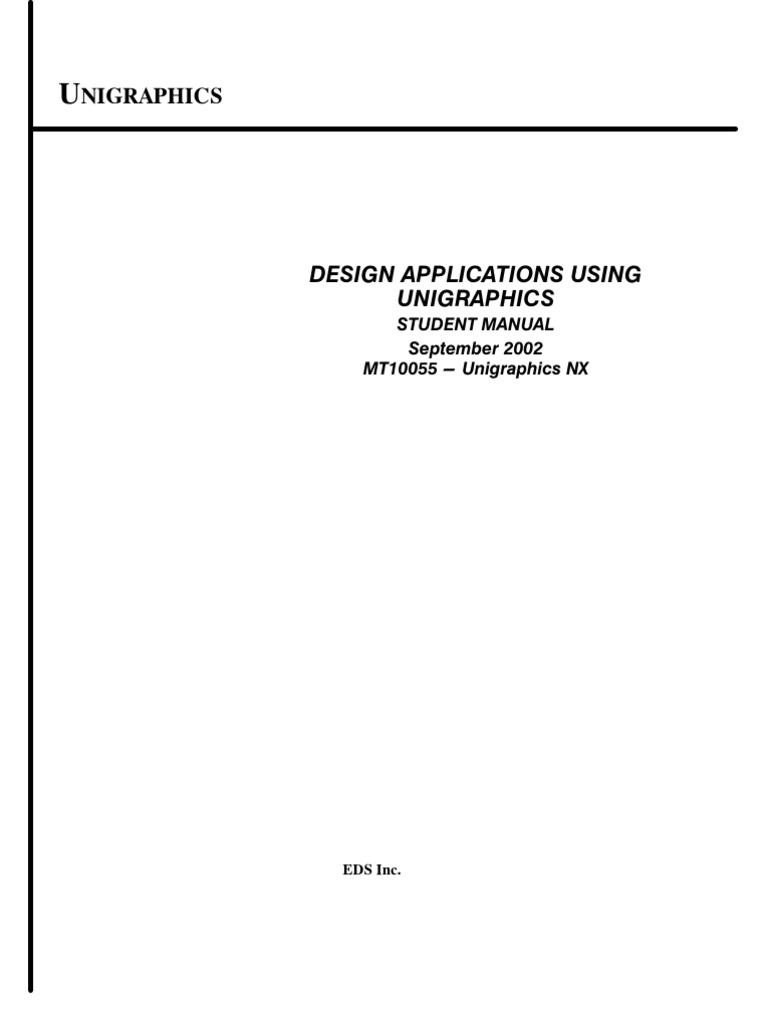 Ug NX Workbook Student Manual Design Applications of Unigraphics | PDF ...