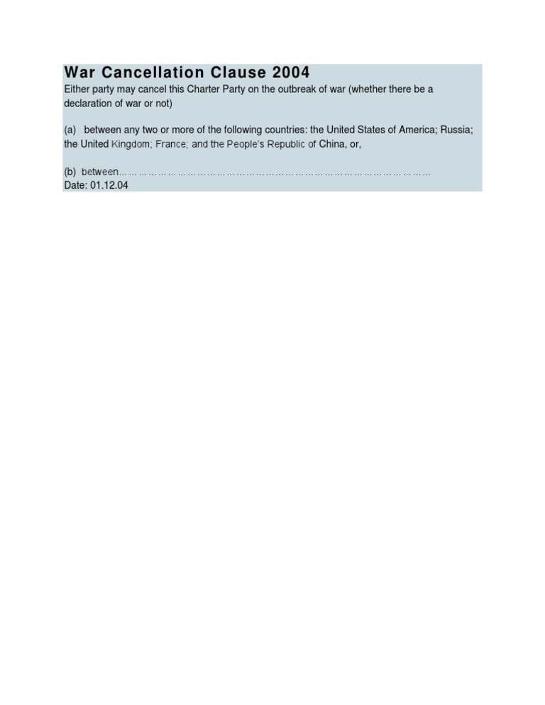 Charter War Clause Audience | PDF