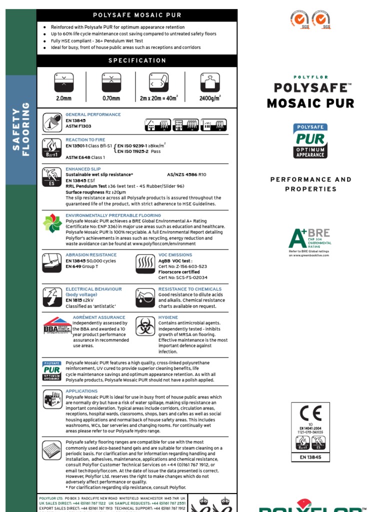 Polysafe Mosaic PUR Properties | PDF | Nature
