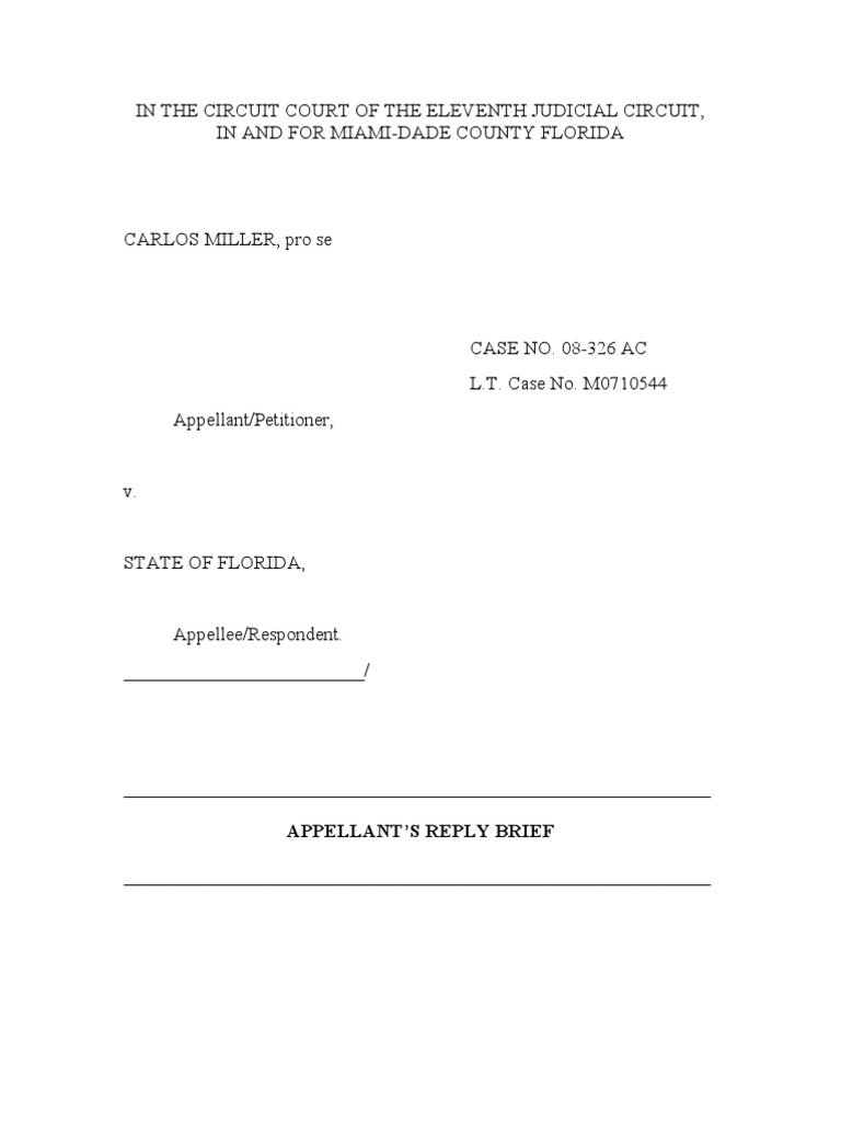 Appellant'S Reply Brief | PDF | Relevance (Law) | Brief (Law)