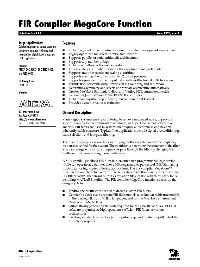 VHDL Code For FIR Filter PDF | PDF | Hardware Description Language | Vhdl