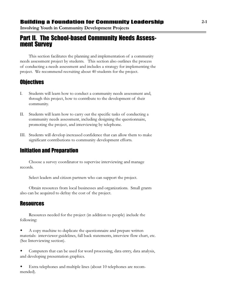 Need Assessment Survey | Needs Assessment | Survey Methodology