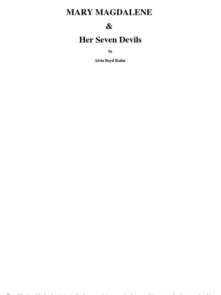 Mary Magdalene & Her Seven Devils | PDF
