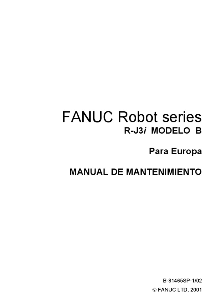 R-J3iB Manual de Mantenimiento | PDF | Robot | Robótica