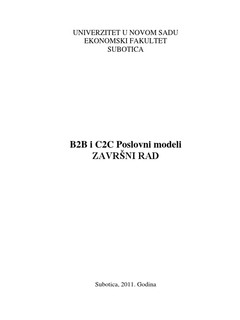 B2B Poslovni Modeli | PDF