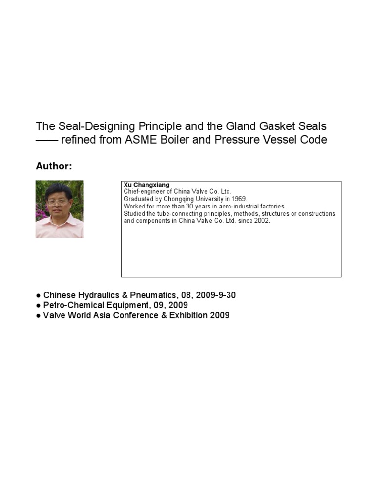 Seal Design Principles for Gasket Seals | PDF