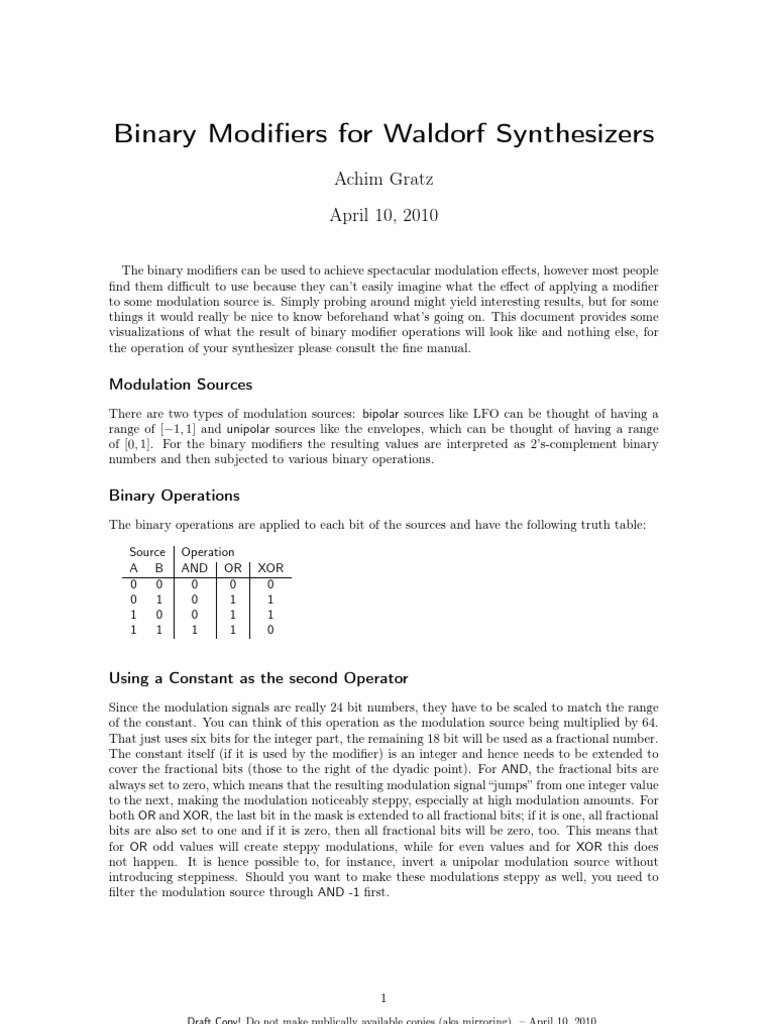 Blofeld Modifiers | PDF | Areas Of Computer Science | Teaching Mathematics