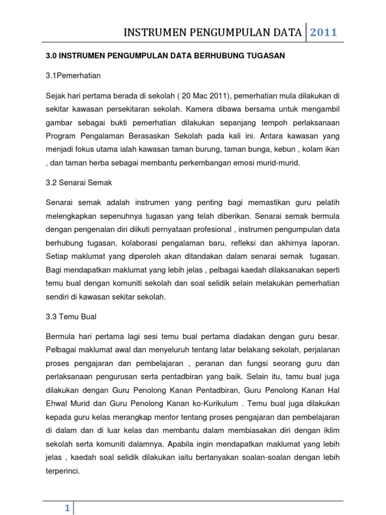 Instrumen Pengumpulan Data | PDF
