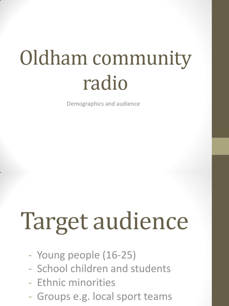 Oldham Community Radio Presentation | PDF