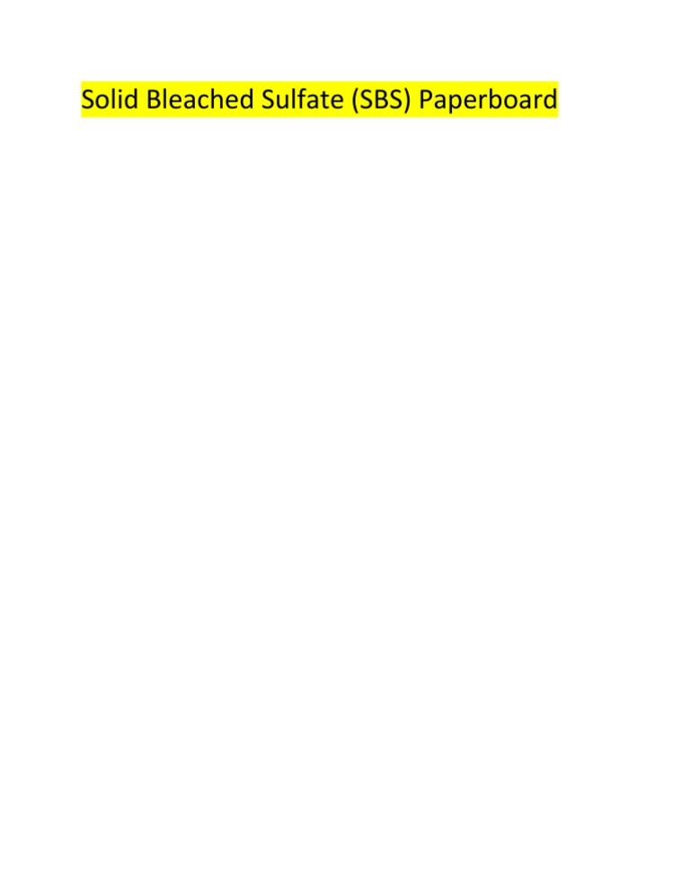 Solid Bleached Sulfate | PDF