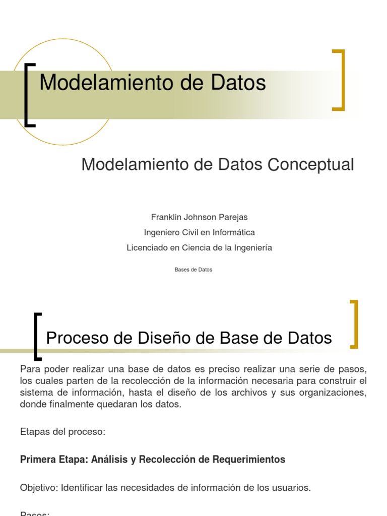 Modelamiento de Datos Conceptual | PDF | Bases de datos | Software