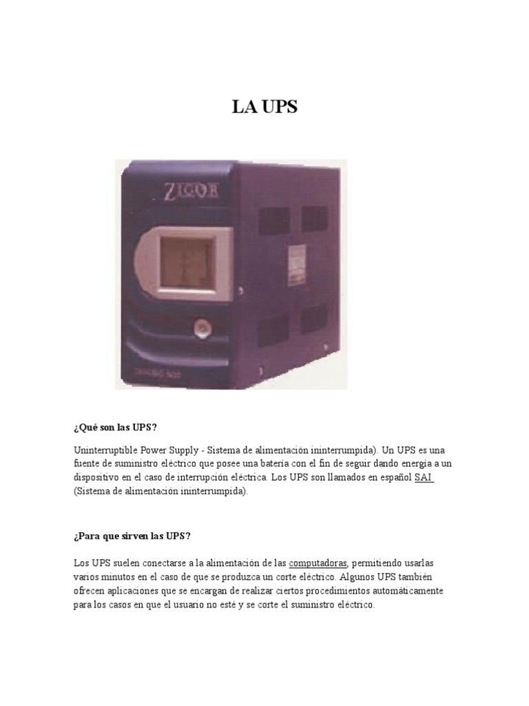 Tipos y características de UPS industriales | PDF | Ciencia y ...