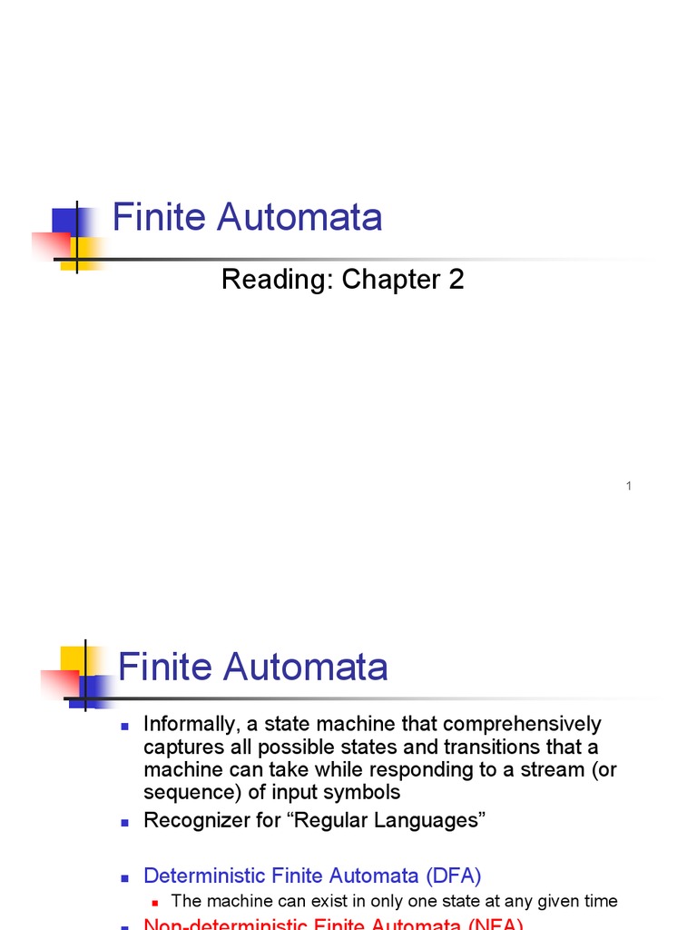 Finite Automata | PDF | Automata Theory | Models Of Computation