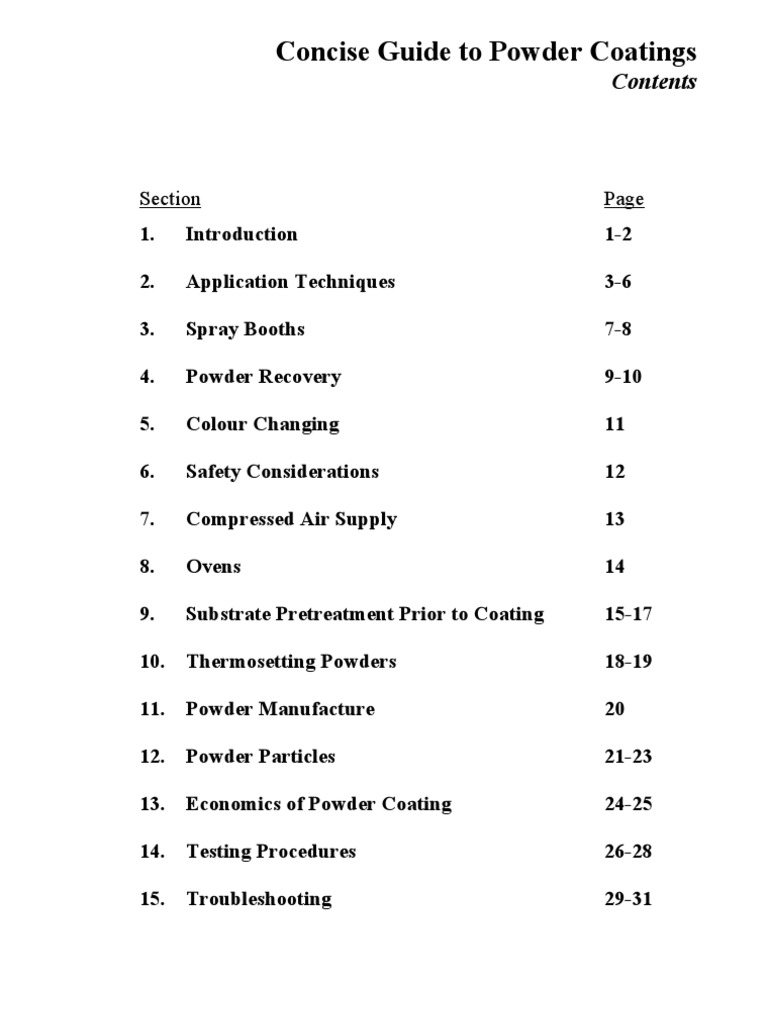 Concise Guide To Powder Coating | Download Free PDF | Filtration | Paint