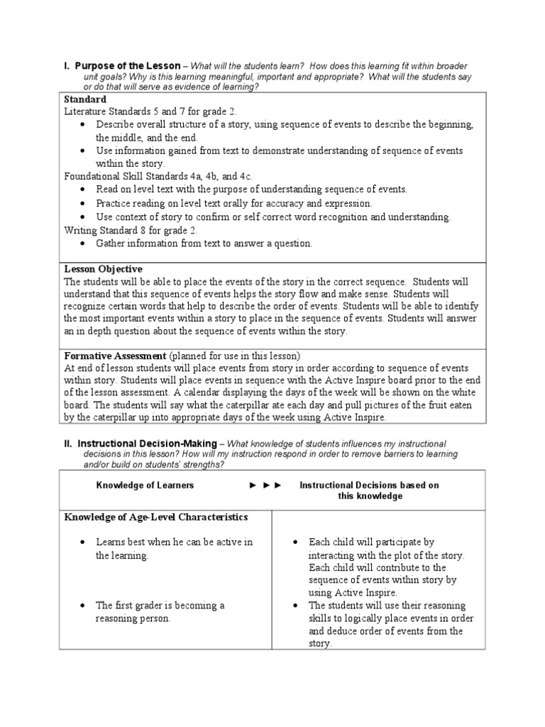 Grade 2 Story Sequence Lesson | PDF