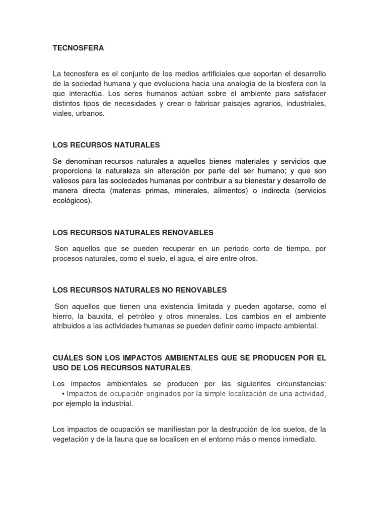 Definición y Componentes de la Tecnosfera | PDF | Ecosistema | Suelo