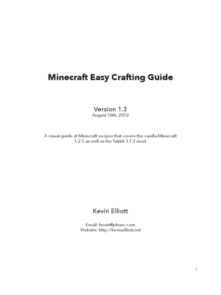 Minecraft Easy Crafting Guide 1.3 | PDF | Leisure