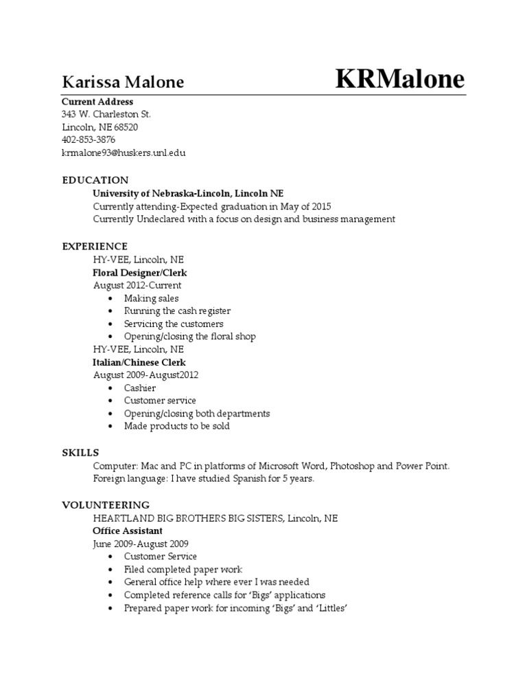 Student Resume: Design & Business Focus | PDF