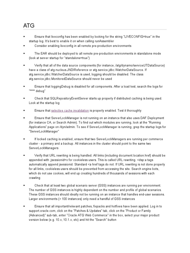 ATG Launch Checklist | PDF | Hypertext Transfer Protocol | Http Cookie