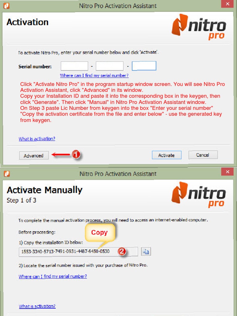 Activating Nitro Pro Through a Serial Number and Keygen Process | PDF