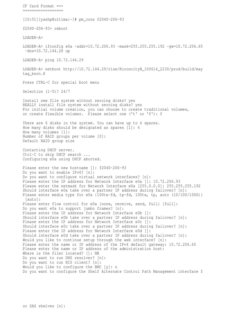 Configuring Network and Storage Settings on a New NetApp Storage System ...