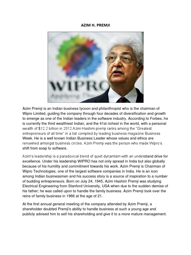 Azim Premji | PDF | Leadership | Transformational Leadership