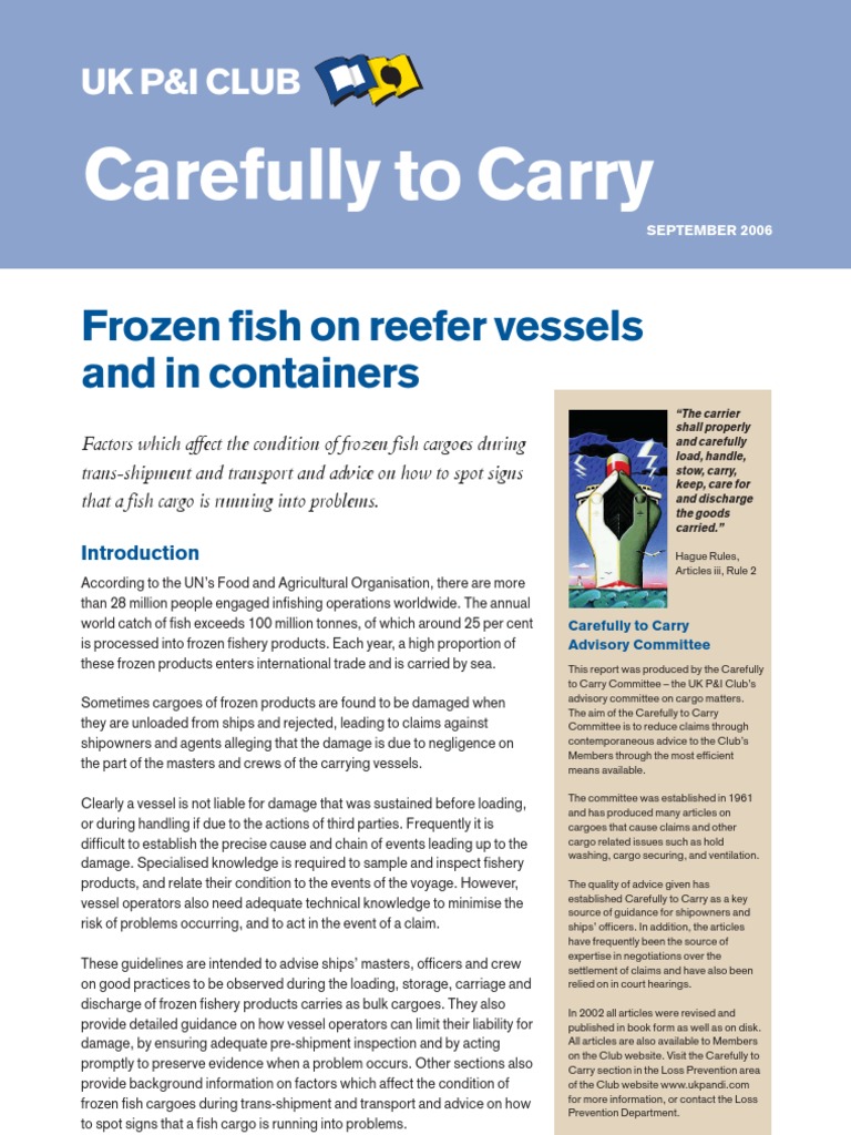 Frozen Fish On Reefers and in Containers | PDF | Ice | Refrigeration