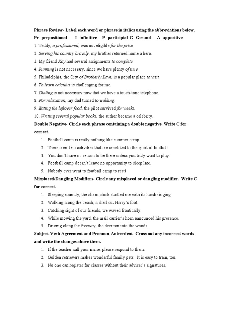 Grammar Review | PDF | Linguistic Morphology | Language Mechanics