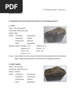 Deskripsi Batuan Beku: Dasit, Diorit Dan Gabro | PDF | Sains & Matematika | Teknologi & Rekayasa