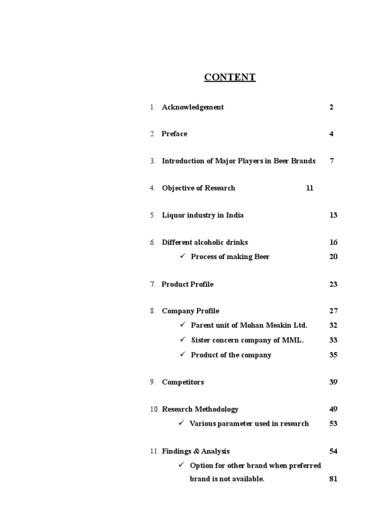 Mohan Meakin's Beer Market Analysis | PDF | Drink | Brewing