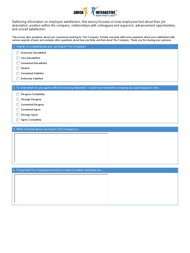 Employee Satisfaction Survey | PDF