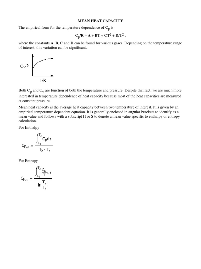 Mean Heat Capacity | PDF | Science & Mathematics