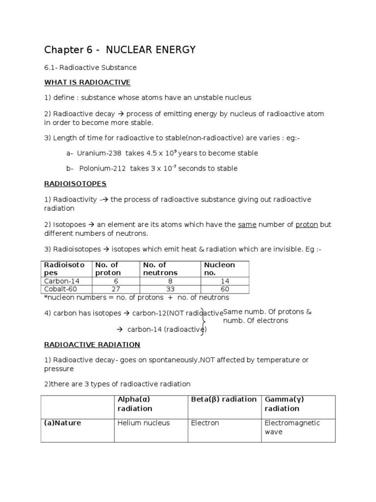 Understanding Nuclear Energy and Radioactivity | PDF | Technology ...