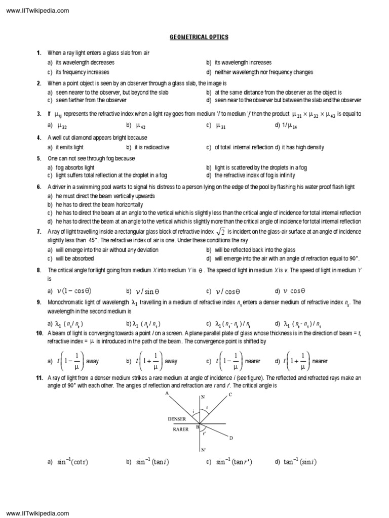 Geometrical Optics PDF | PDF | Lens (Optics) | Refraction