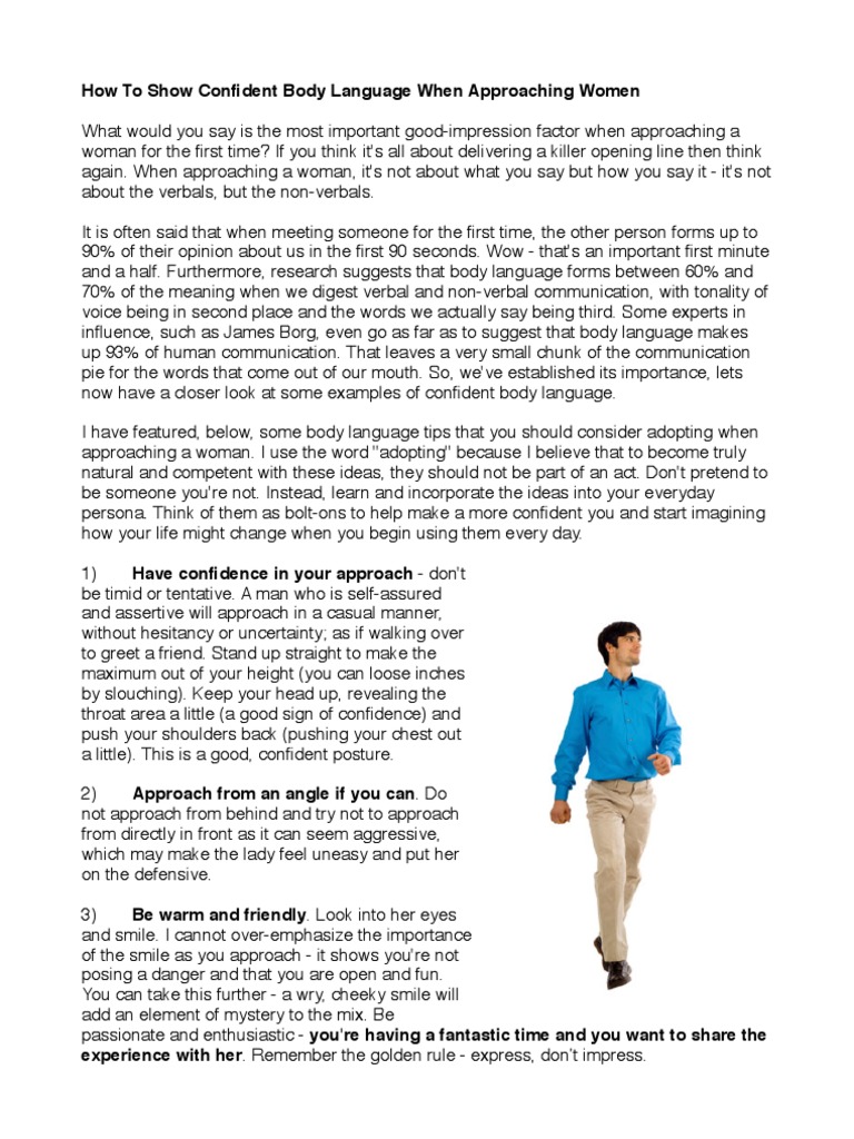 Confident Body Language With Women | PDF | Body Language | Nonverbal ...