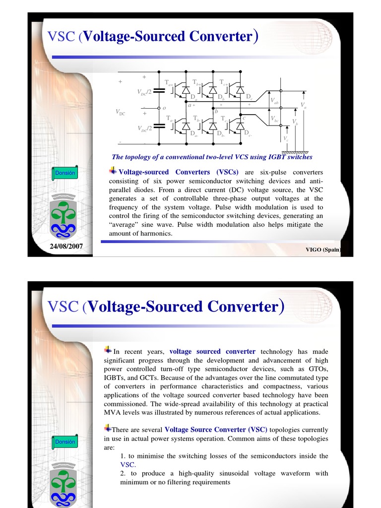 Voltage Source Converter (VSC) | PDF | Electrical Components ...