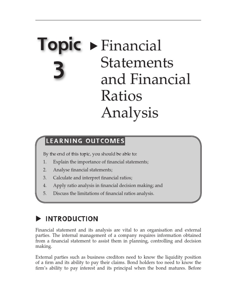 Financial Ratios and Statement Analysis | PDF | Financial Ratio ...