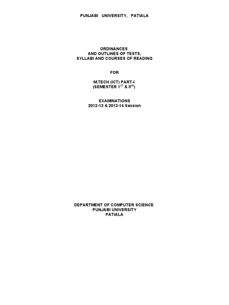 M.tech. (ICT) Part I (Semester I & II) | PDF | Cryptography | Scheduling (Computing)