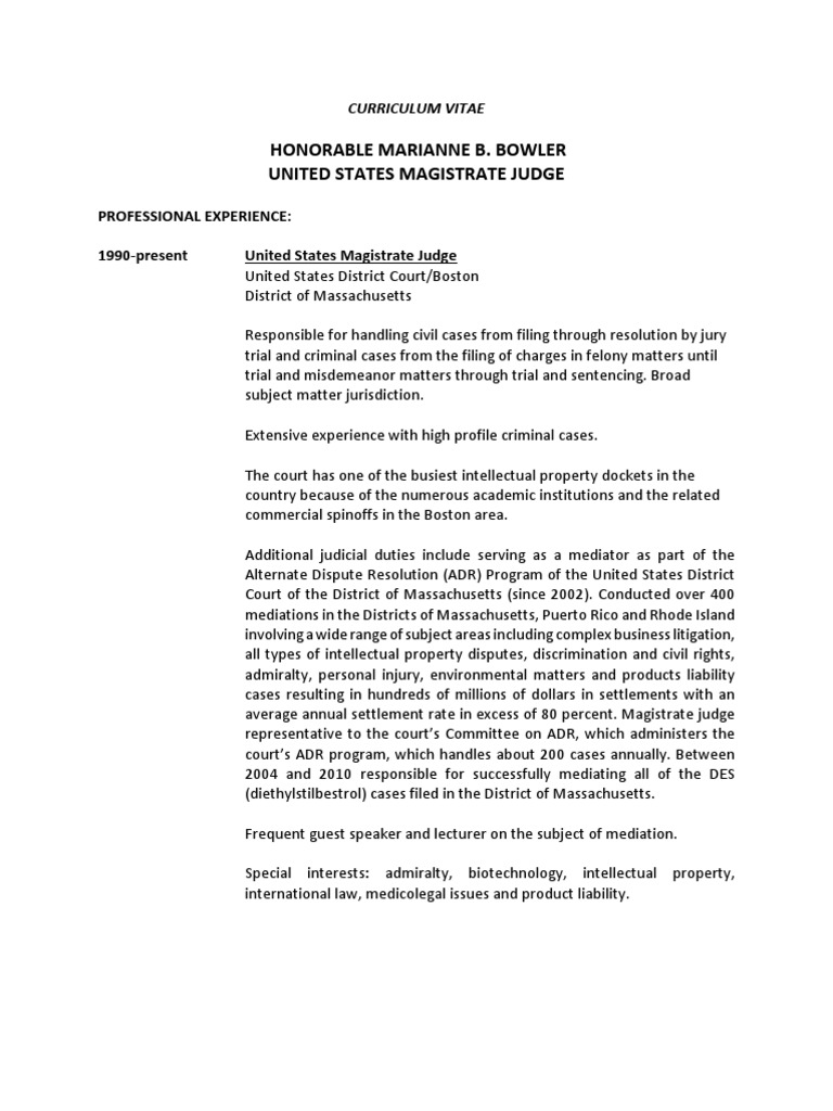 Judge Marianne Bowler | PDF | Prosecutor | Alternative Dispute Resolution